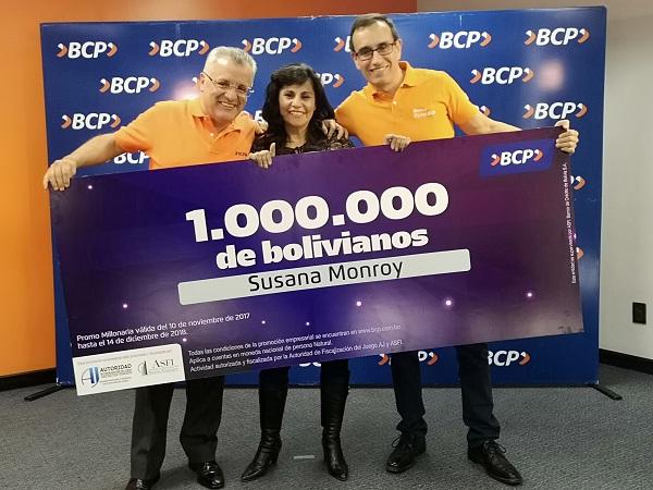 Una cochabambina se llevó Bs un millón como premio del BCP | Urgentebo